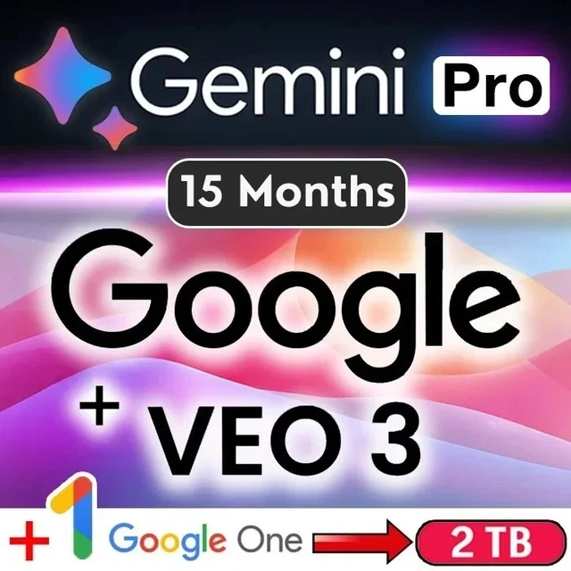 GOOGLE GEMINI 3.0 AI Pro 12-Month Subscription + 2TB Storage + Veo3 Video gen £37.20 - PicClick UK