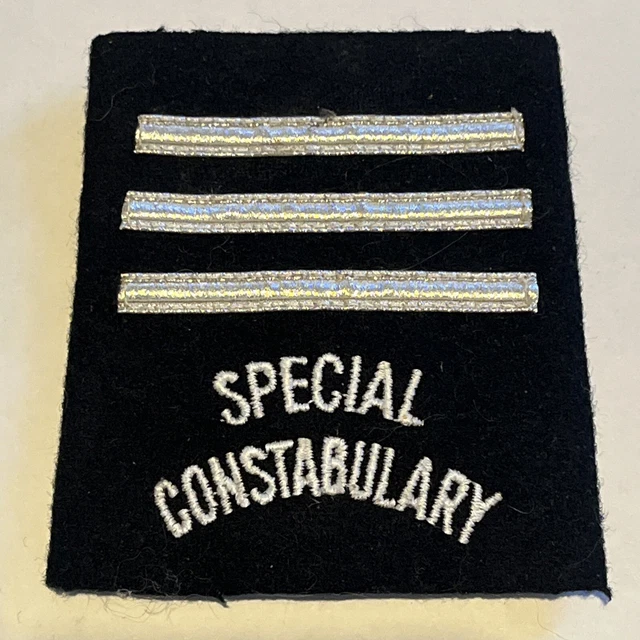 SPECIAL CONSTABULARY CHIEF Inspector Epaulette Three Bar Bullion Wire ...