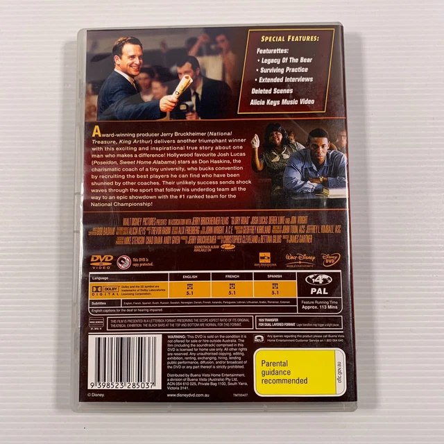 GLORY ROAD (DVD, 2006) Disney Josh Lucas, James Aaron Region 4 $9.95 ...