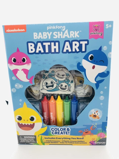 PINKFONG BABY SHARK Color Create Bath Art Set Crayons Stickers EUR 11 ...
