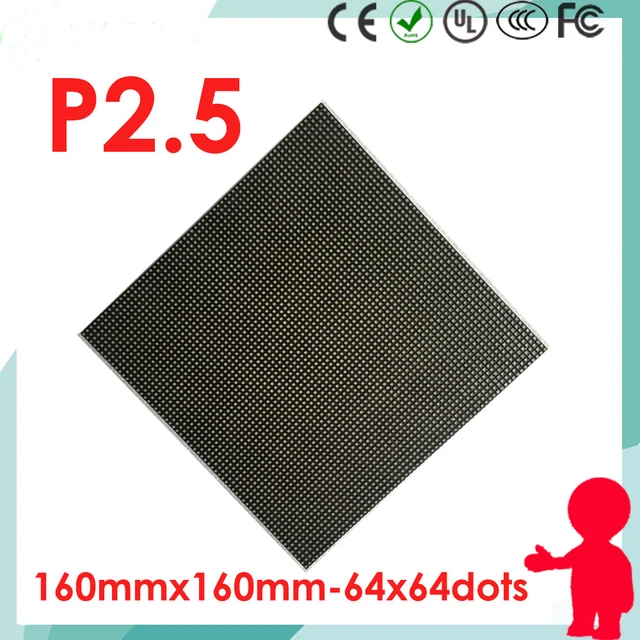 50X P2.5 LED matrix module panel indoor rgb 64x64 dots pixels screen ...