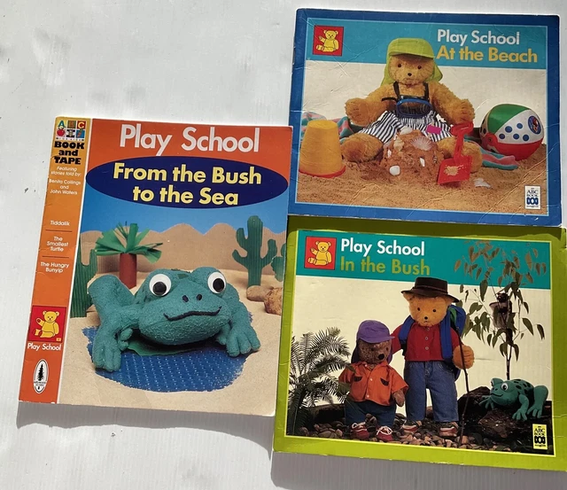 PLAY SCHOOL ABC Kids Books Lot X3 PB Vintage 90s Beach Bush Sea ...