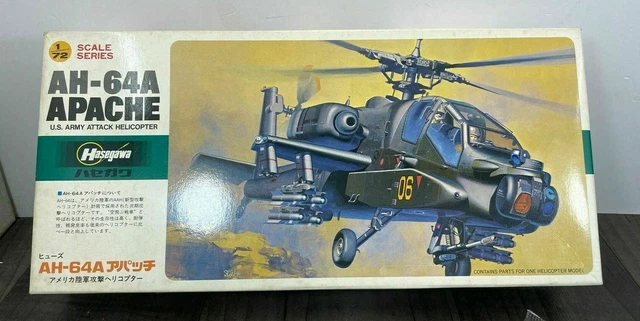 APACHE 1/72 SCALE model kit Vintage Hasegawa AH-64A E022:600 NEW OLD ...