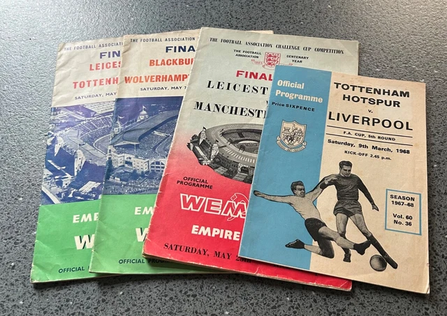 FA CUP FINAL football programmes. 1960, 1961, 1963 + 1968 fifth round ...