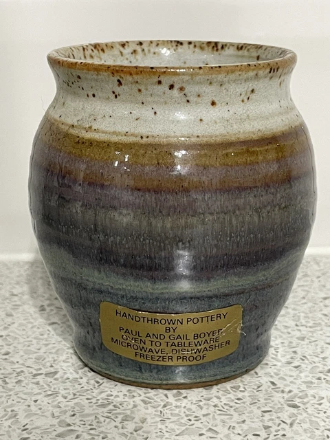 PAUL & GAIL Boyer Handthrown Studio Pottery Vase Bands In Shades Of ...