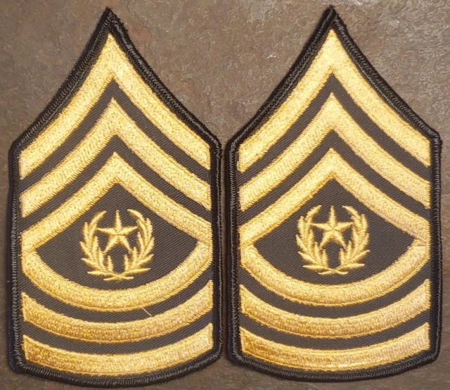 PAIR (2) US Army Command Sergeant Major CSM Rank Insignia Patch Dress ...