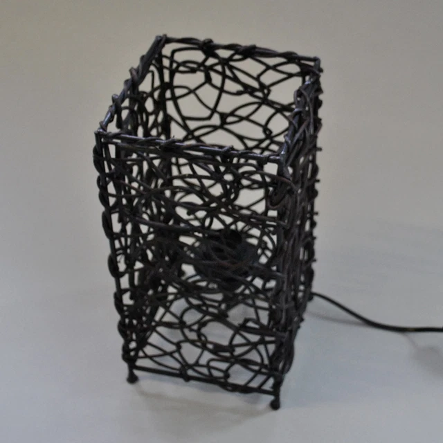 LITECRAFT TWISTED WOOD Table Lamp With In-Line On/ Off Switch - Black ...