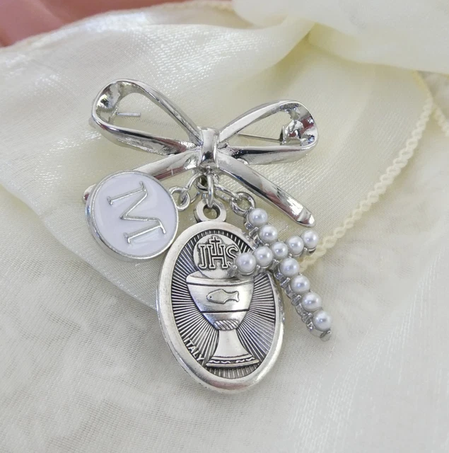 HOLY CHALICE PERSONALISED Catholic First Communion Girl Pin $80.00 ...