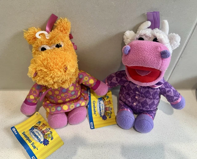 COLLECTABLE TOY PAJANIMALS Sweetpea Sue & Cowbella Soft Toys In Pajamas ...