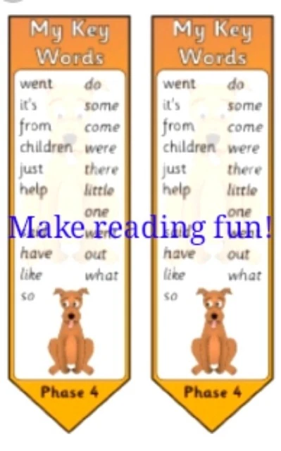PHASE 2 LAMINATED Phonics Tricky Word Mat Bookmark Age3-6 KS1 reading £ ...