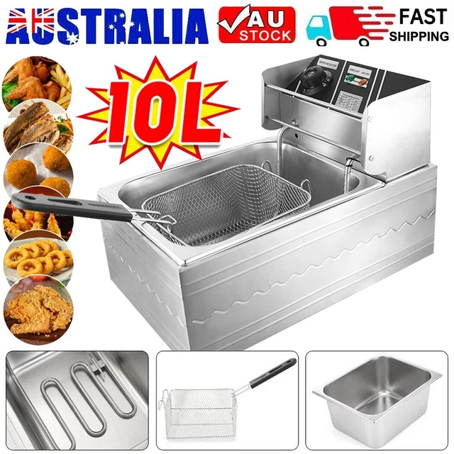 DEEP FRYER 10L Stainless Steel Basket Electric Commercial Fat Chip ...