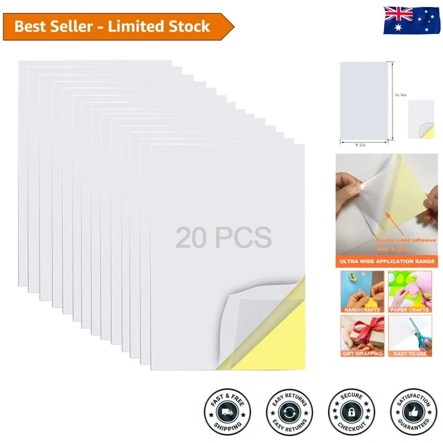 VERSATILE A4 DOUBLE-SIDED Tape - 20 Sheets with Strong Adhesive for ...