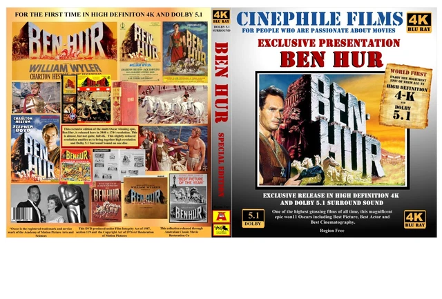 BEN HUR LIMITED EDITION 4K in 5.1 sound Spectacular color £19.79 ...