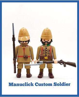 PLAYMOBIL CUSTOM BRITISH ENGLISH COLONIAL Soldier ANGLO-ZULU BOER WAR WW2 EUR 11,99 - PicClick FR
