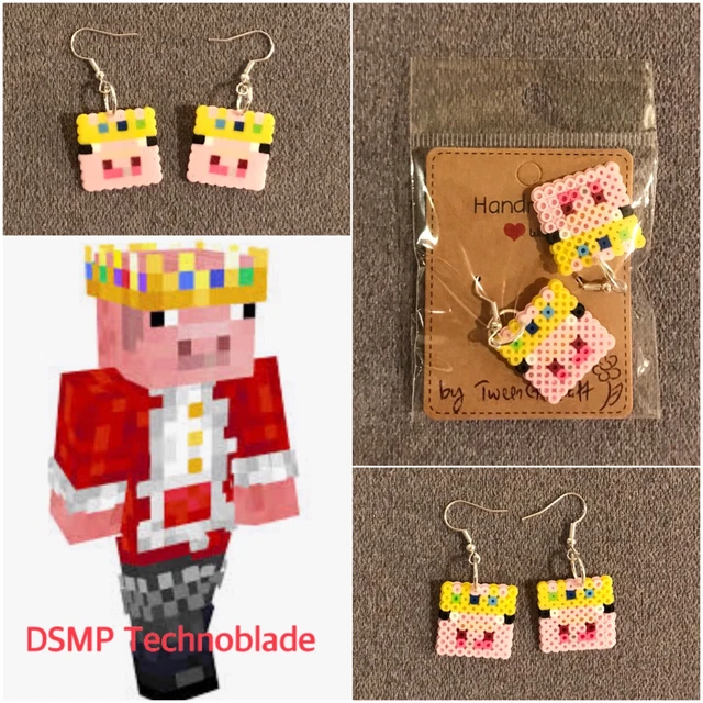 DREAM SMP TECHNOBLADE MCYT Earrings Perler DSMP £5.18 - PicClick UK