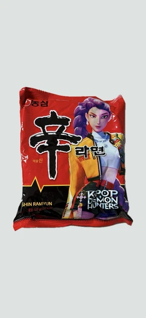 K-POP DEMON HUNTERS Shin Ramyun Noodle 120g × 5 Pack + 1pc Random Key ...
