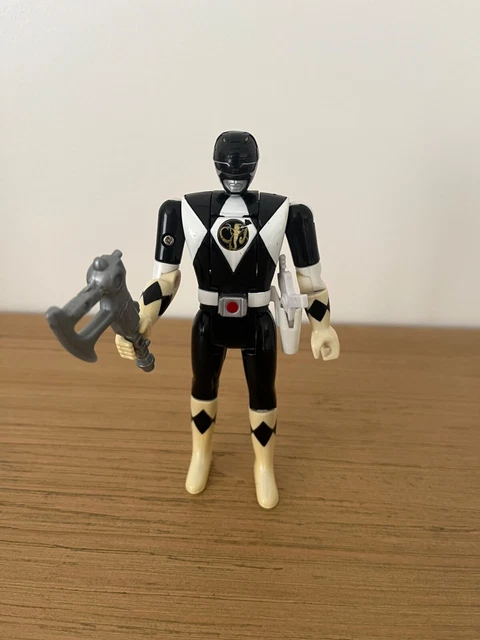 FIGURINE VINTAGE BANDAI 1993 Power Rangers Ranger Noir Black Flip Head ...