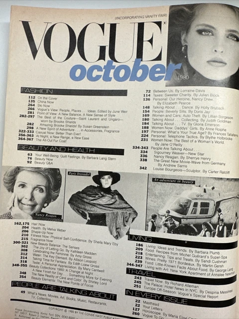 VOGUE US MAGAZINE 1980 Oktober Brooke Shields Cover GIA CARANGI KELLY ...