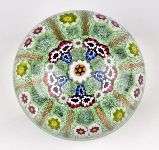 EARLY PAUL YSART Patterned Millefiori Garland On Jasper Ground Glass ...