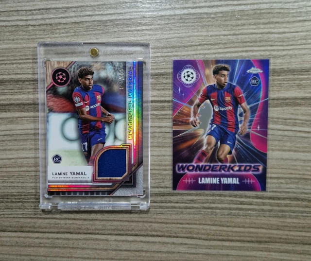 LAMINE YAMAL WORN Patch /299 Wonderkids SP Insert 2× RC - Topps Museum ...