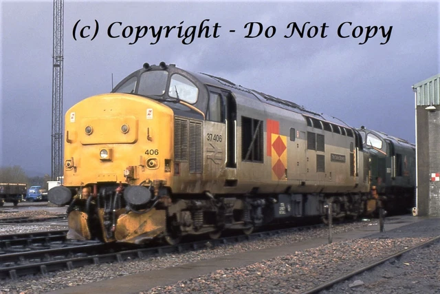 DIESEL RAILWAY PHOTO CLASS 37 # 37406 02-04-1994 Michael Hill TRANSPORT ...