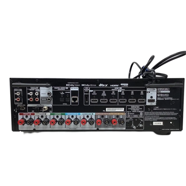 DENON AVR-X1800H 7.2 Channel AV Receiver Dolby Atmos DTS:X HDMI 2.1 ...