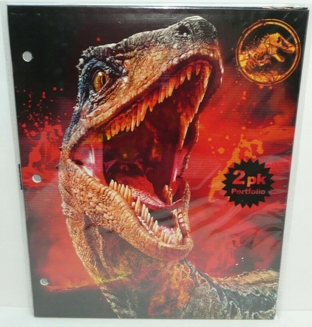 JURASSIC WORLD RAPTOR Folder 2 Pack Portfolio Dinosaur Park Blue ...