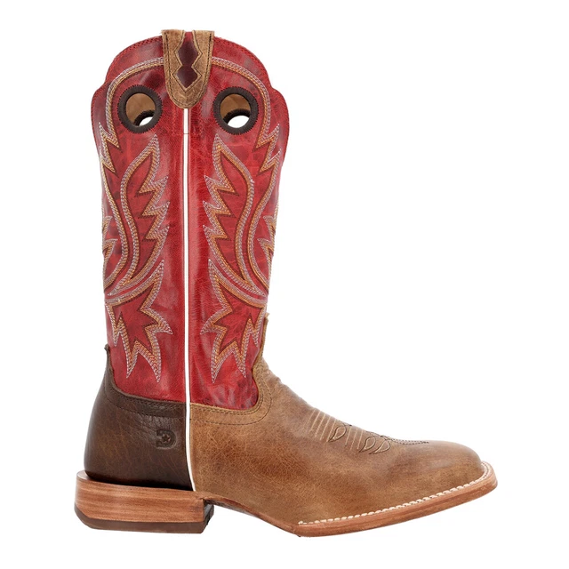 DURANGO PRCA COLLECTION Bison Square Toe Cowboy Mens Red, Red Casual ...