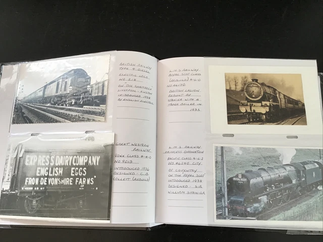 VINTAGE ALBUM OF 200 Railway Train Locomotive Photos & Postcards ...