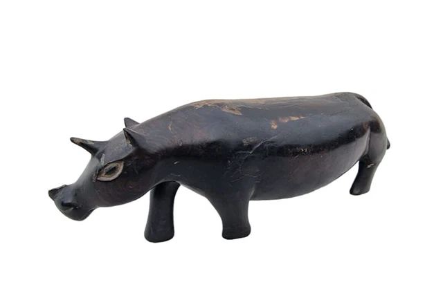 ANCIENNE STATUE DE rhinocéros / rhinocéros en bois de palissandre vintage en ... EUR 645,83 ...