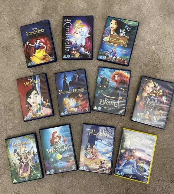* DISNEY PRINCESS DVD Box Set 11 Classic Films Snow White Cinderella ...