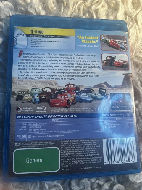 DISNEY PIXAR CARS Blu Ray DVD Pixar classics, rated G $12.00 - PicClick AU