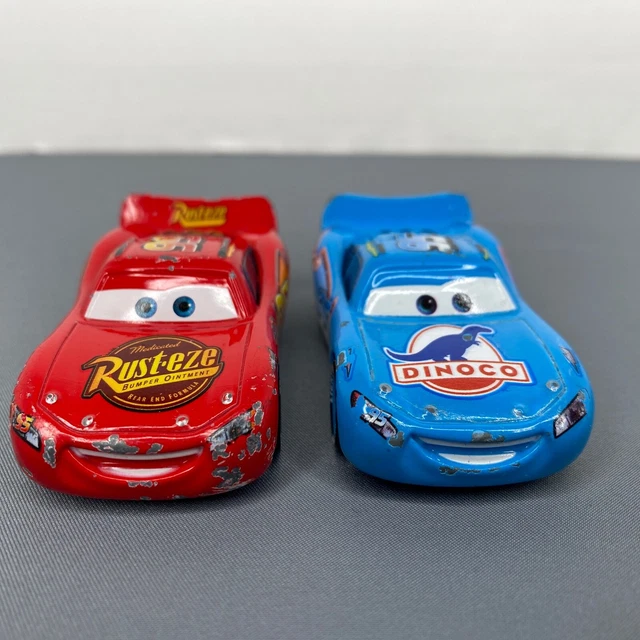 DISNEY PIXAR CARS Lightning McQueen Red and Blue Cars 1:55 Scale Die ...