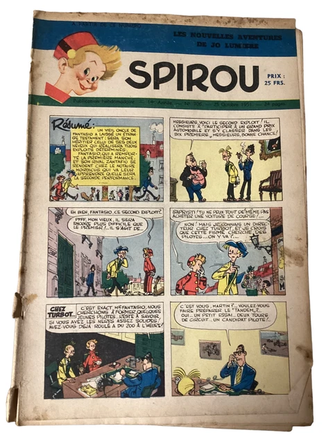ANCIENNE REVUE SPIROU Vintage Bande Dessinée Livre Pas Lucky Luke Astérix 1951 EUR 4,00 ...