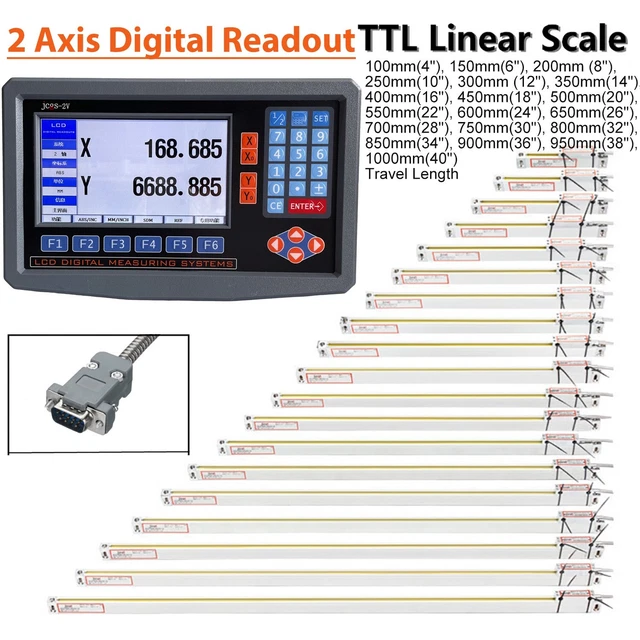 LCD DIGITAL READOUT with Precision Linear Scale for Milling Lathe ...