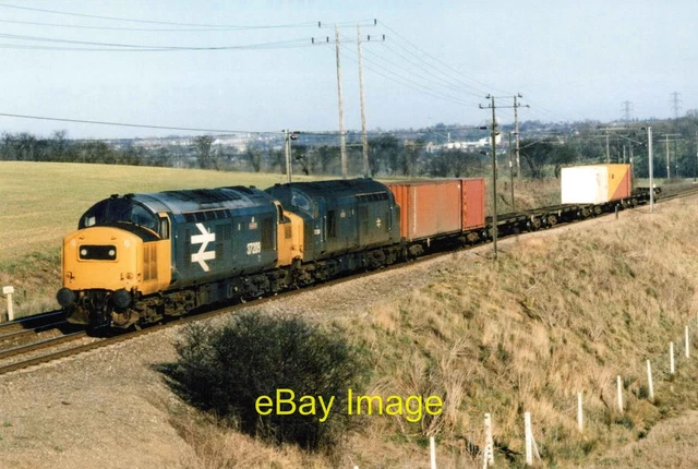 PHOTO RAILWAY 6X4 Class 37 37209 and 298 Freightliner at Belstead c1990 ...