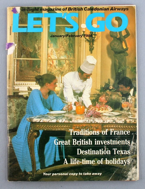 BRITISH CALEDONIAN LET'S Go Airline Inflight Magazine Jan/Feb 1986 Bcal ...