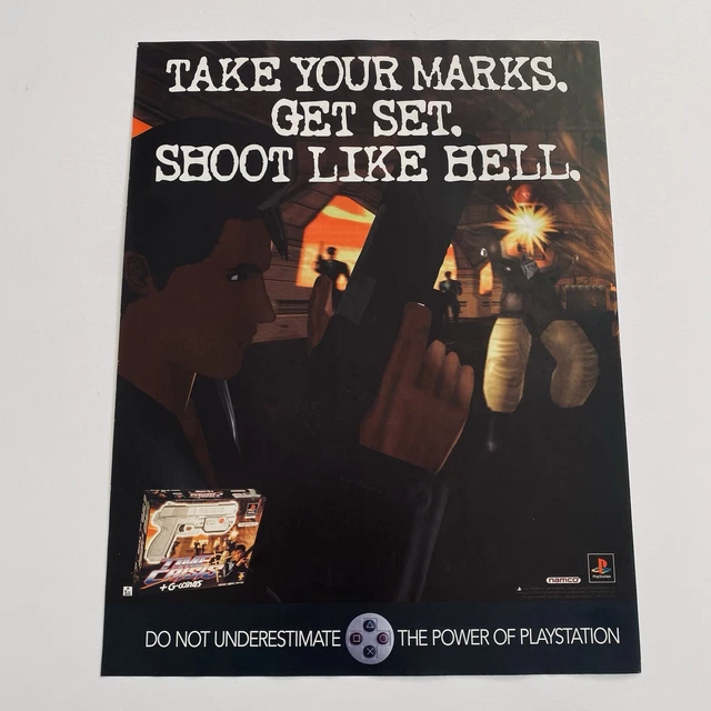 TIME CRISIS PS1 PlayStation Game Promo Poster Namco 1990s Rare Print Ad ...