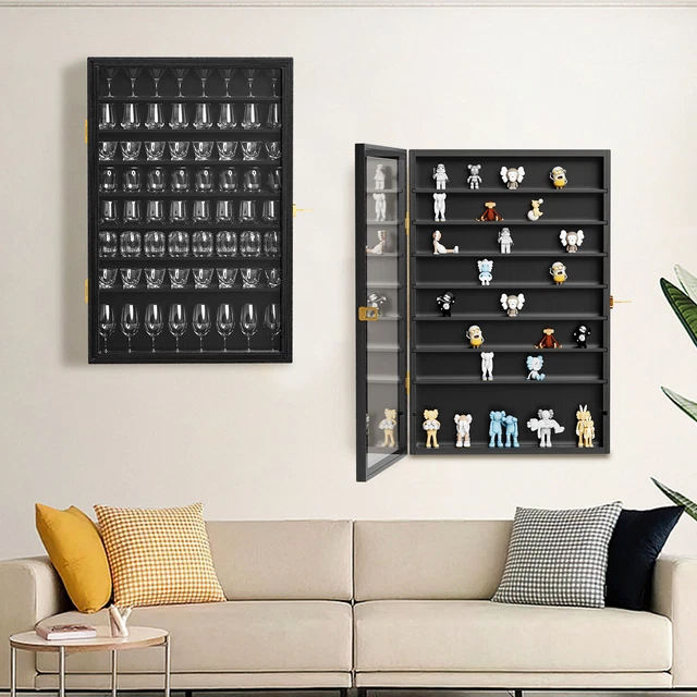 DISPLAY CABINET WALL Shadow Box Lockable Clear Minifigure Showcase for ...