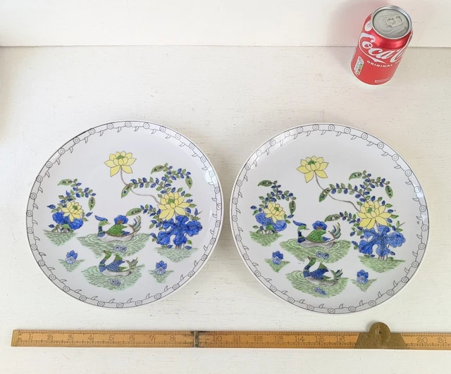 2 X CHINESE Vintage 'HANDGEMALT' Porcelain Plates 10" Hand Painted £21. ...