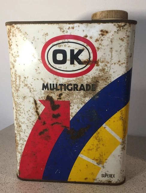 ANCIEN BIDON OK Superex multigrade old oil can alter Ölkanister EUR 25 ...
