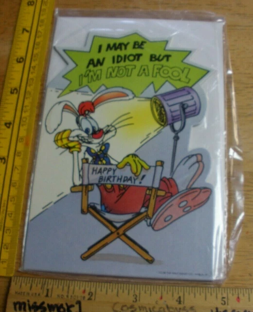 ROGER RABBIT HAPPY Birthday 3D standee greeting card 1980s NIP £9.25 ...