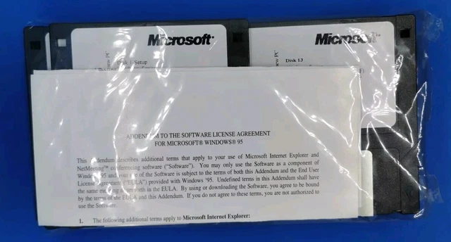 WINDOWS 95 OSR2 Sealed 23 Floppy Disks - Rare Edition Vintage Microsoft ...
