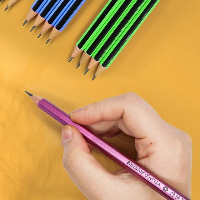 WEAR RESISTANT WOODEN Lead Pencils Wood Pencil HB Pencil with Eraser ...