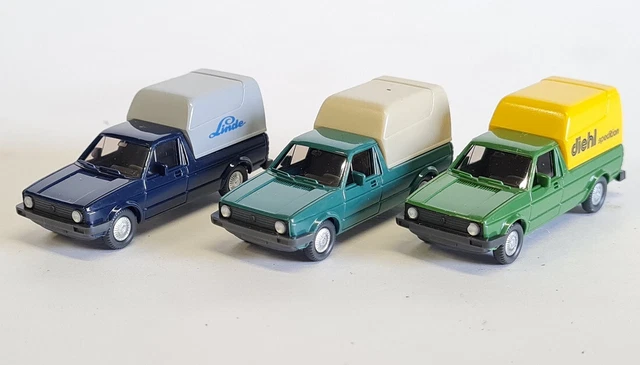 WIKING VW CADDY, 3 verschiedene, Diehl Linde Konvolut, neuwertig ohne ...