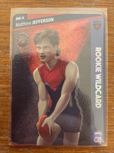 2024 AFL TEAMCOACH Rookie Wildcard Matthew Jefferson Melbourne RW-11 ...