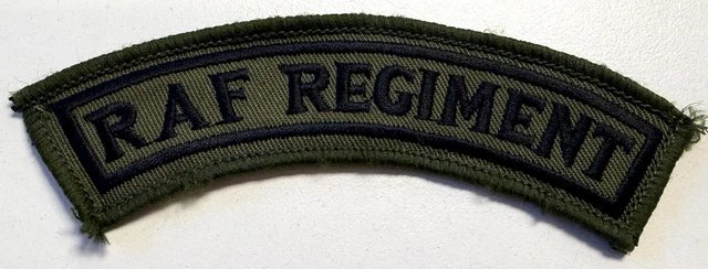 BRITISH MILITARY ISSUE RAF Regiment Uniform Shoulder Title Green Black ...