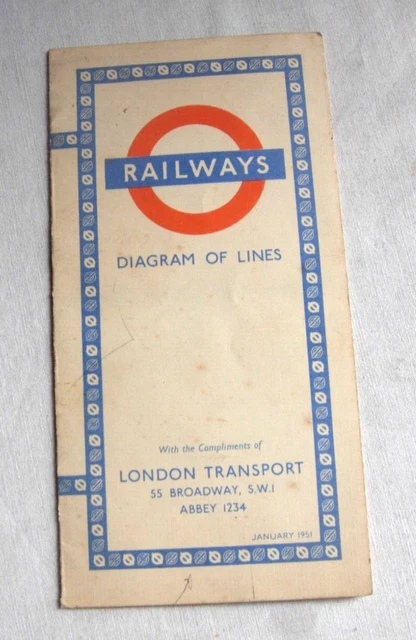 RAILWAYS DIAGRAM OF Lines London Transport 1951 - Underground map £40. ...