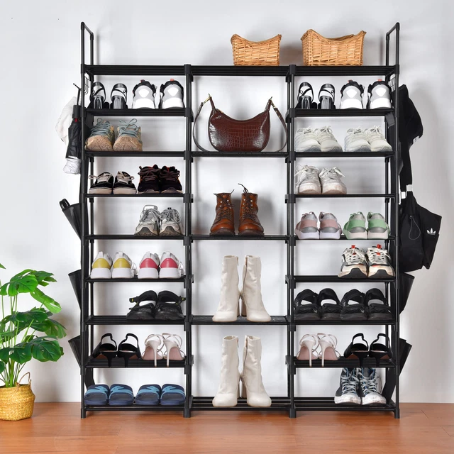 9 TIERS SHOE Rack Tall Shoe Organizer Shoe Storage 50 Pairs Vertical ...