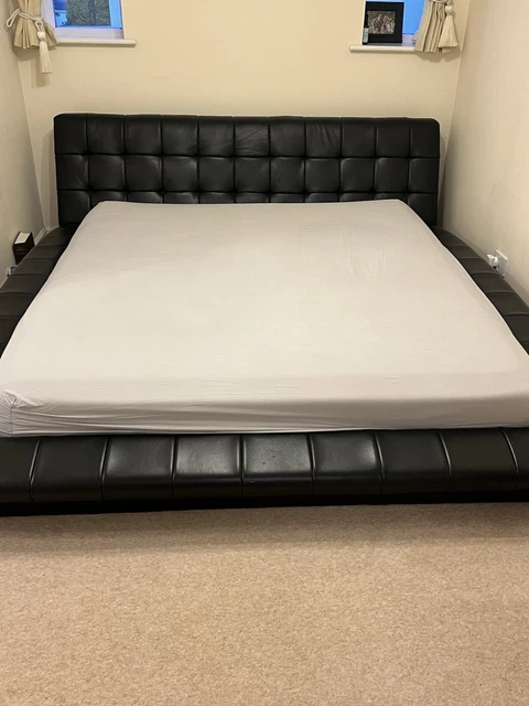 SUPER KING SIZE Leather Bed with Tempur Protected Mattress. 80% off RRP £811.50 - PicClick UK